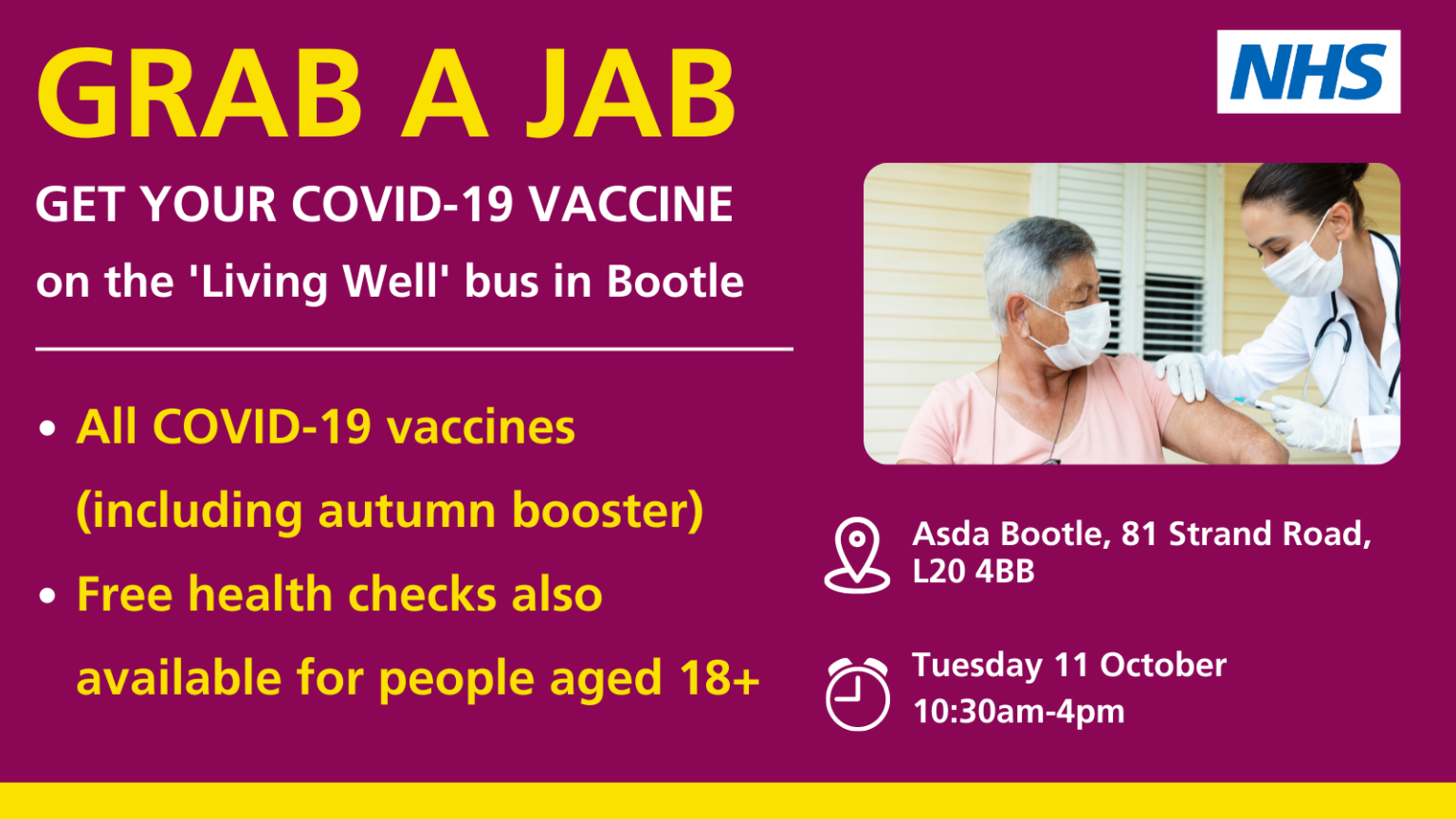 Living Well bus at Crosby and Bootle for autumn Covid boosters ...